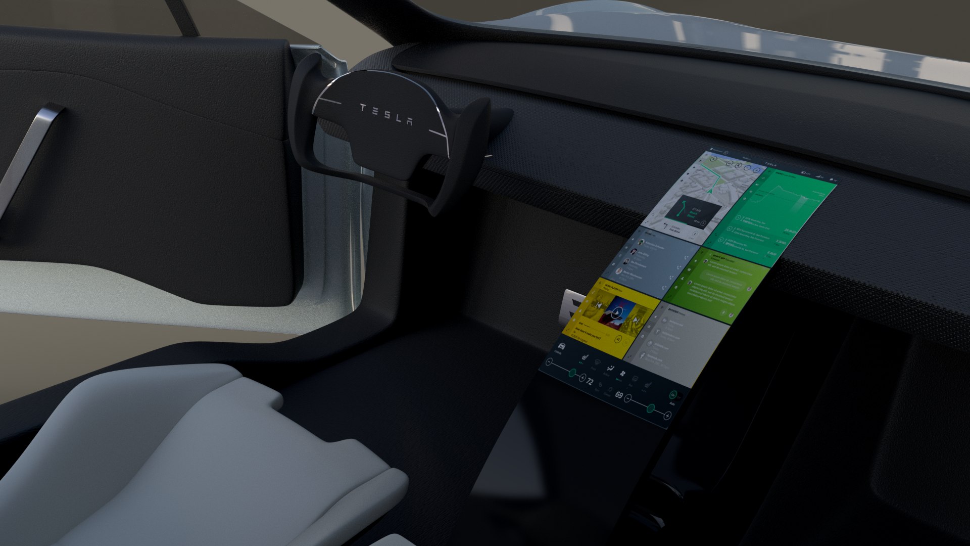 Tesla Roadster Interior 3D - TurboSquid 1395634
