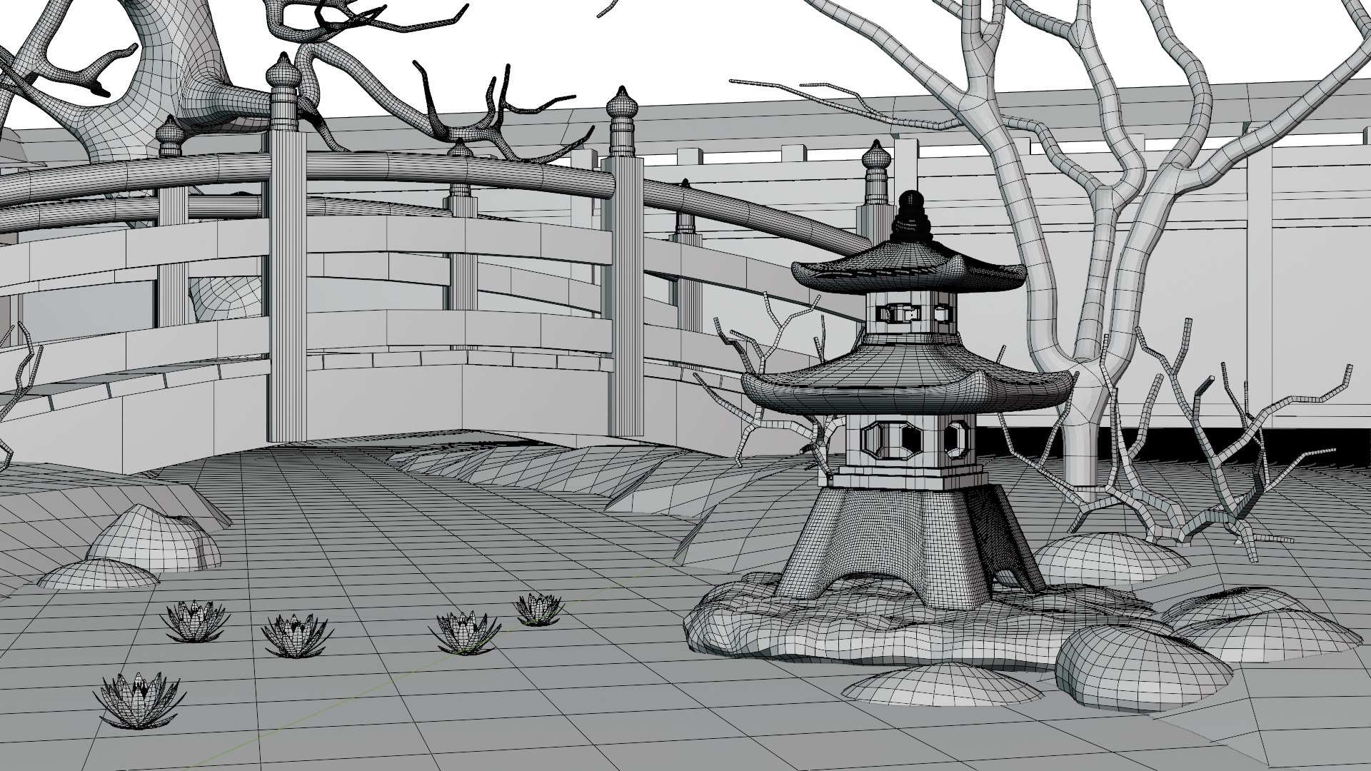 3D Japanese Garden 3d Scene Model - TurboSquid 1984695