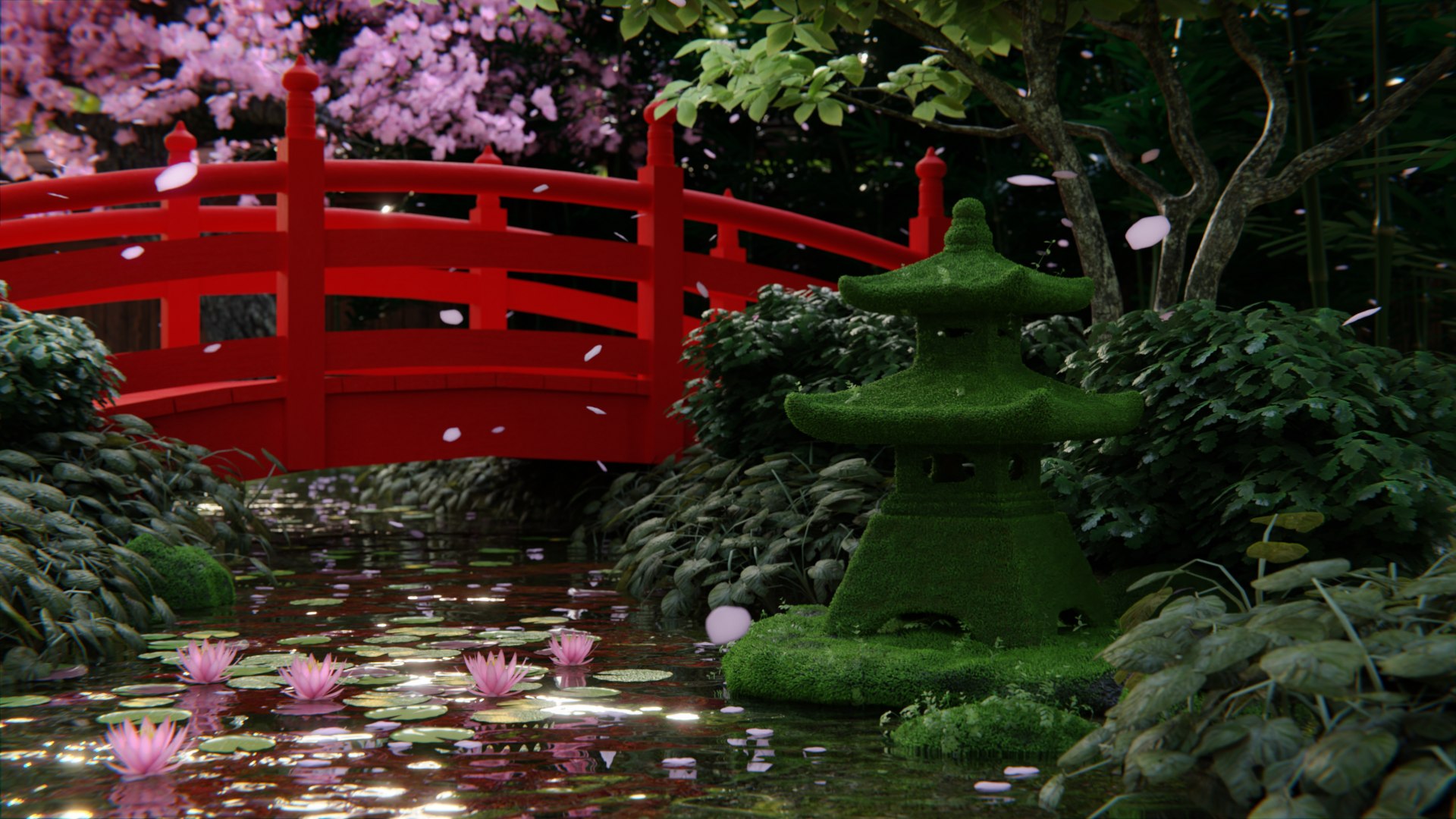 3D Japanese Garden 3d Scene Model - TurboSquid 1984695