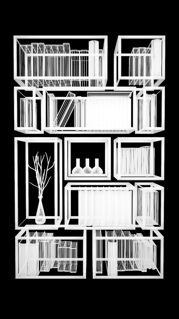 Bookshelf Organized Boxes With Books 3D Model - TurboSquid 1867690
