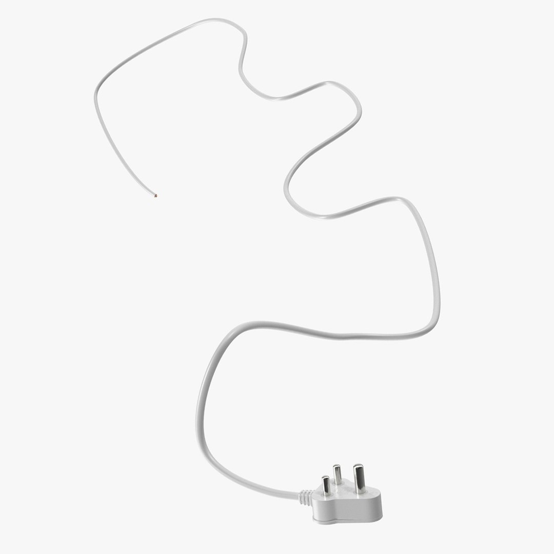 3D Type D Electric Plug White Rigged for Cinema - TurboSquid 2059203