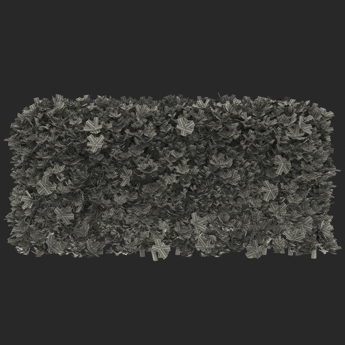 3d rectangular box hedge model