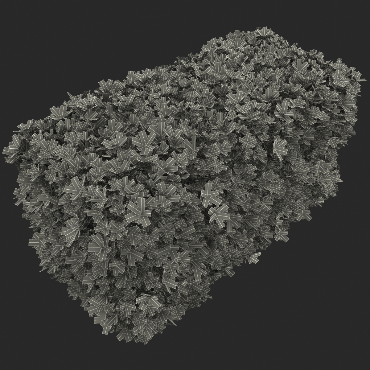 3d rectangular box hedge model