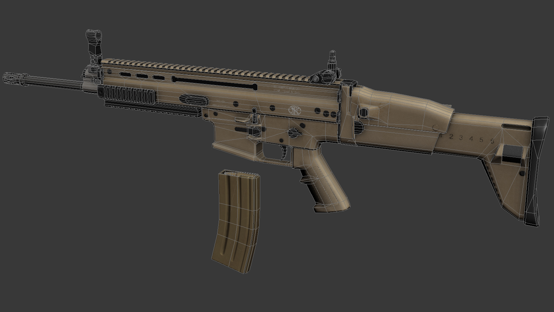 3ds max scar l assault rifle