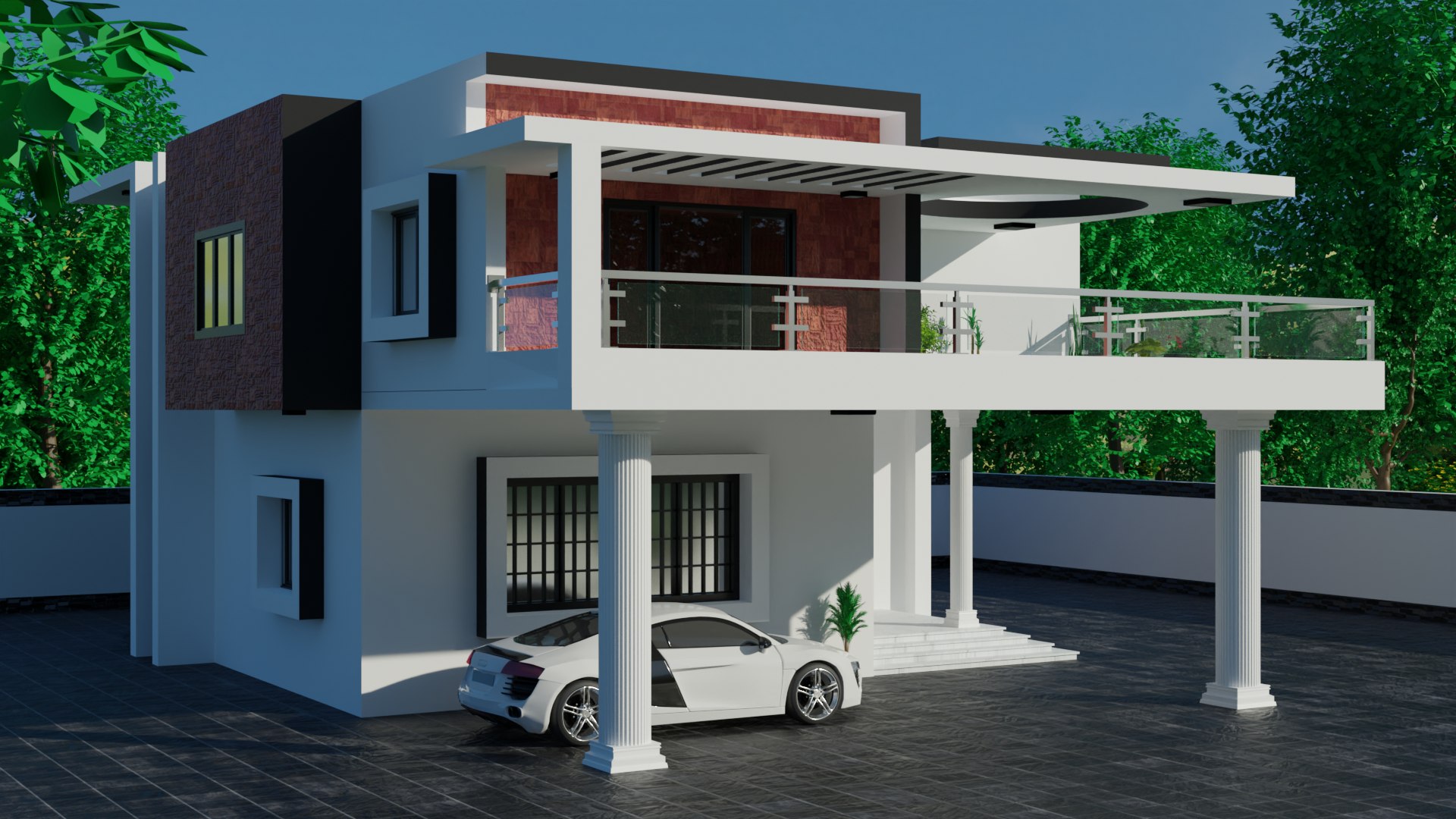 3D Real World Scaled Two Story Building - TurboSquid 1714224