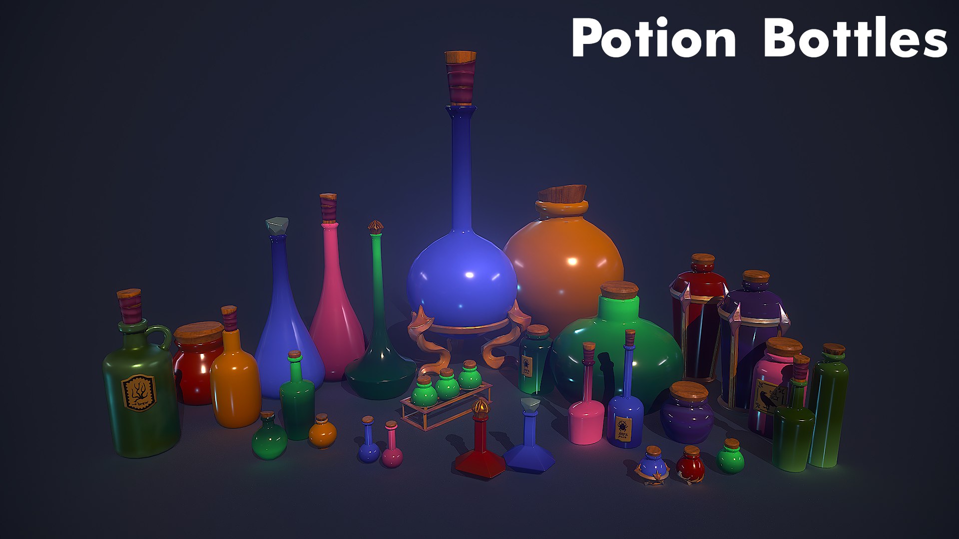 Potion Props Pack 3D Model - TurboSquid 1903916