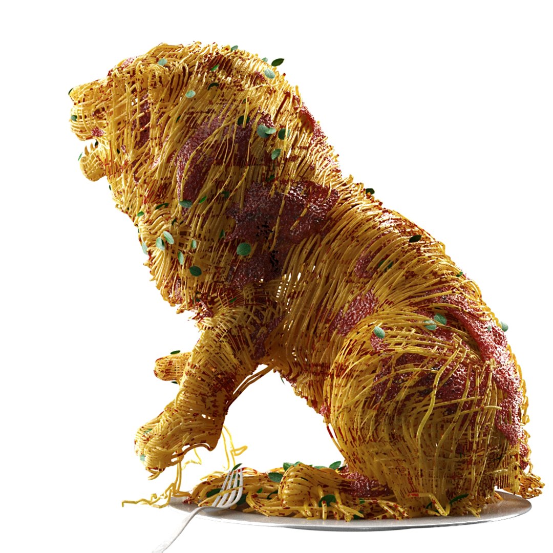 Lion Spaghetti 3d Model