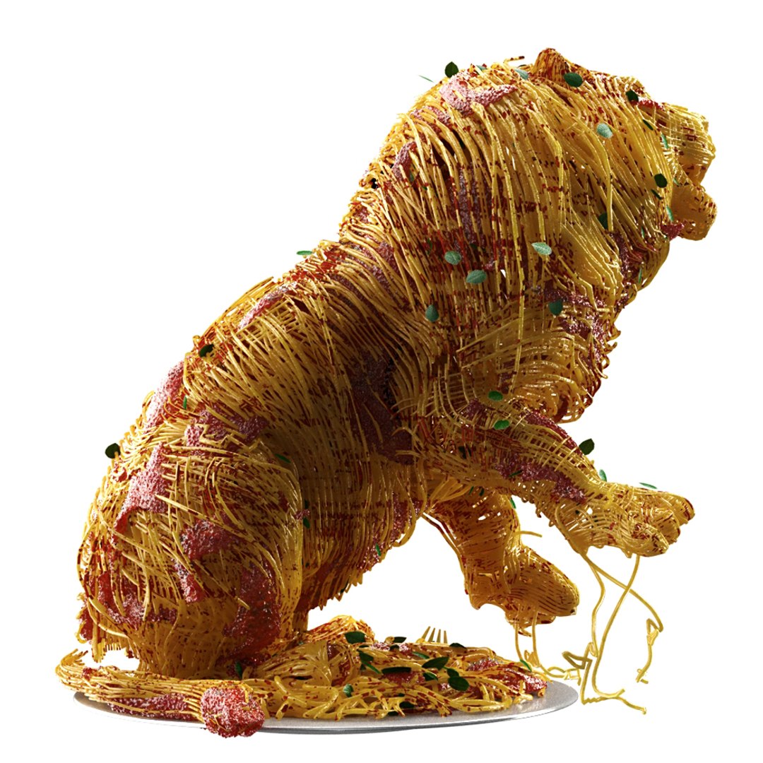 Lion Spaghetti 3d Model