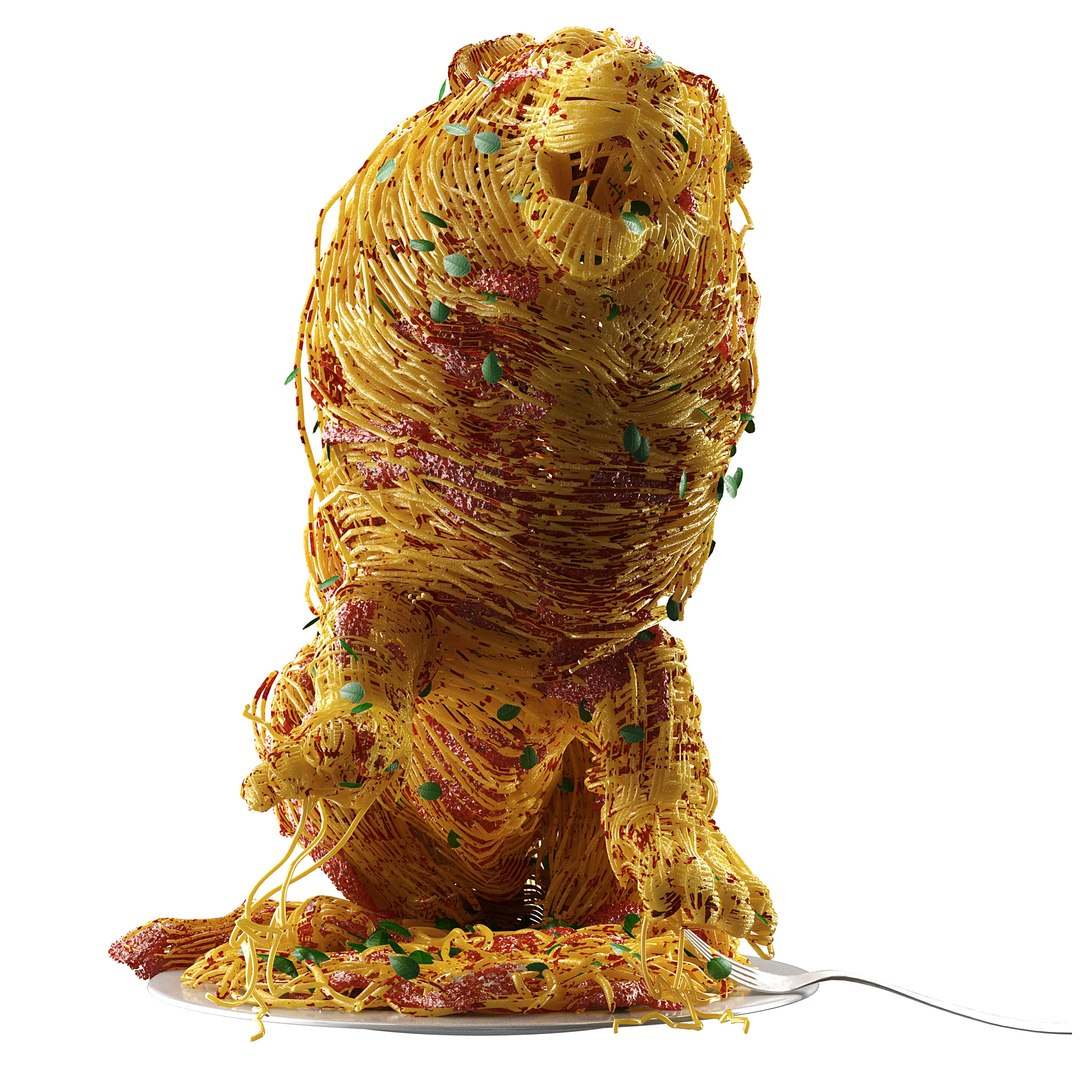 Lion Spaghetti 3d Model