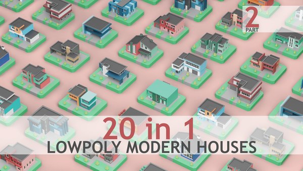 Low Poly Modern House Pack - 20 Houses 02 Modelo 3D - TurboSquid 1917234