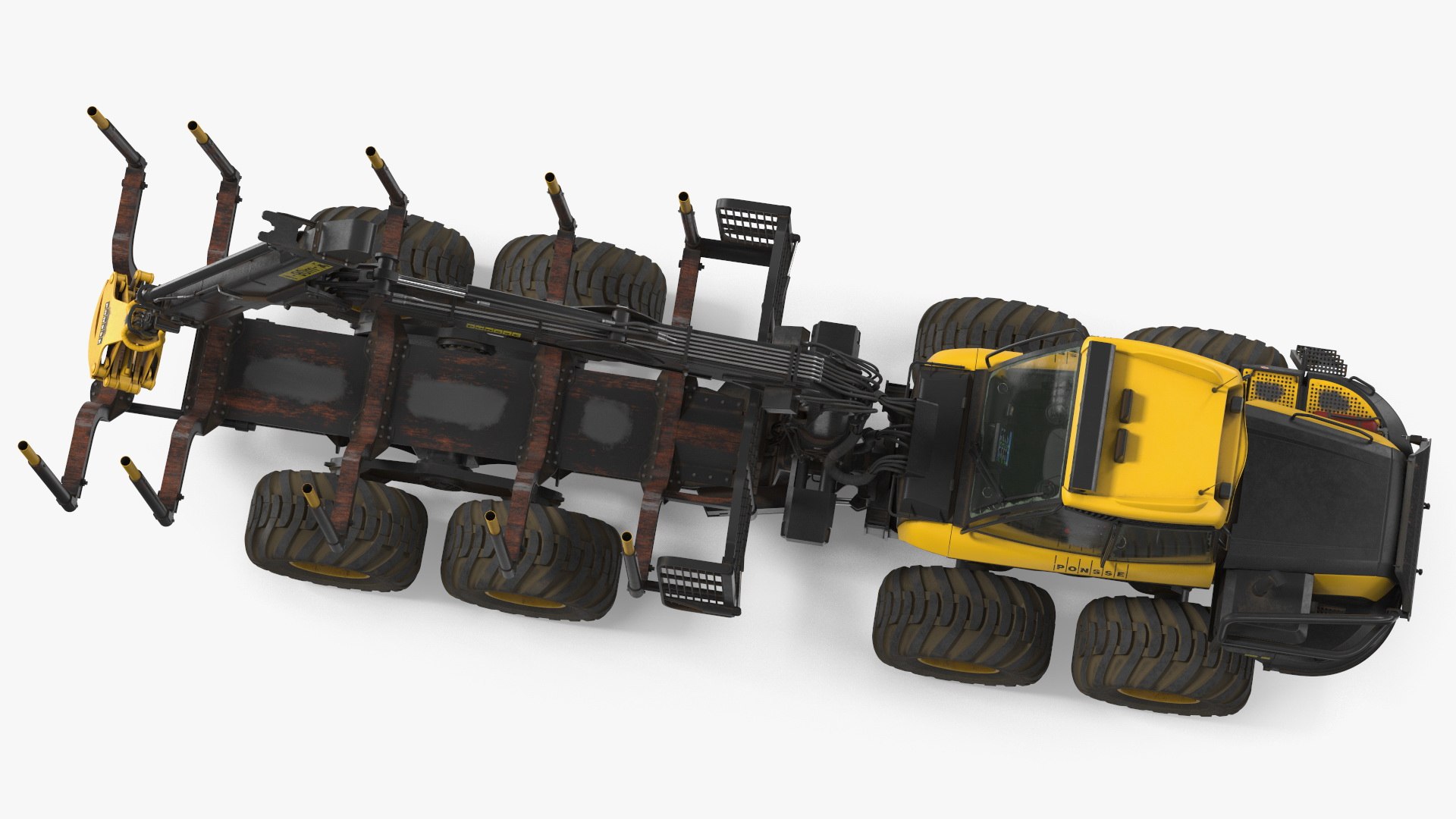 3D Forwarder Ponsse Buffalo 8W Dirty Rigged model - TurboSquid 1902485