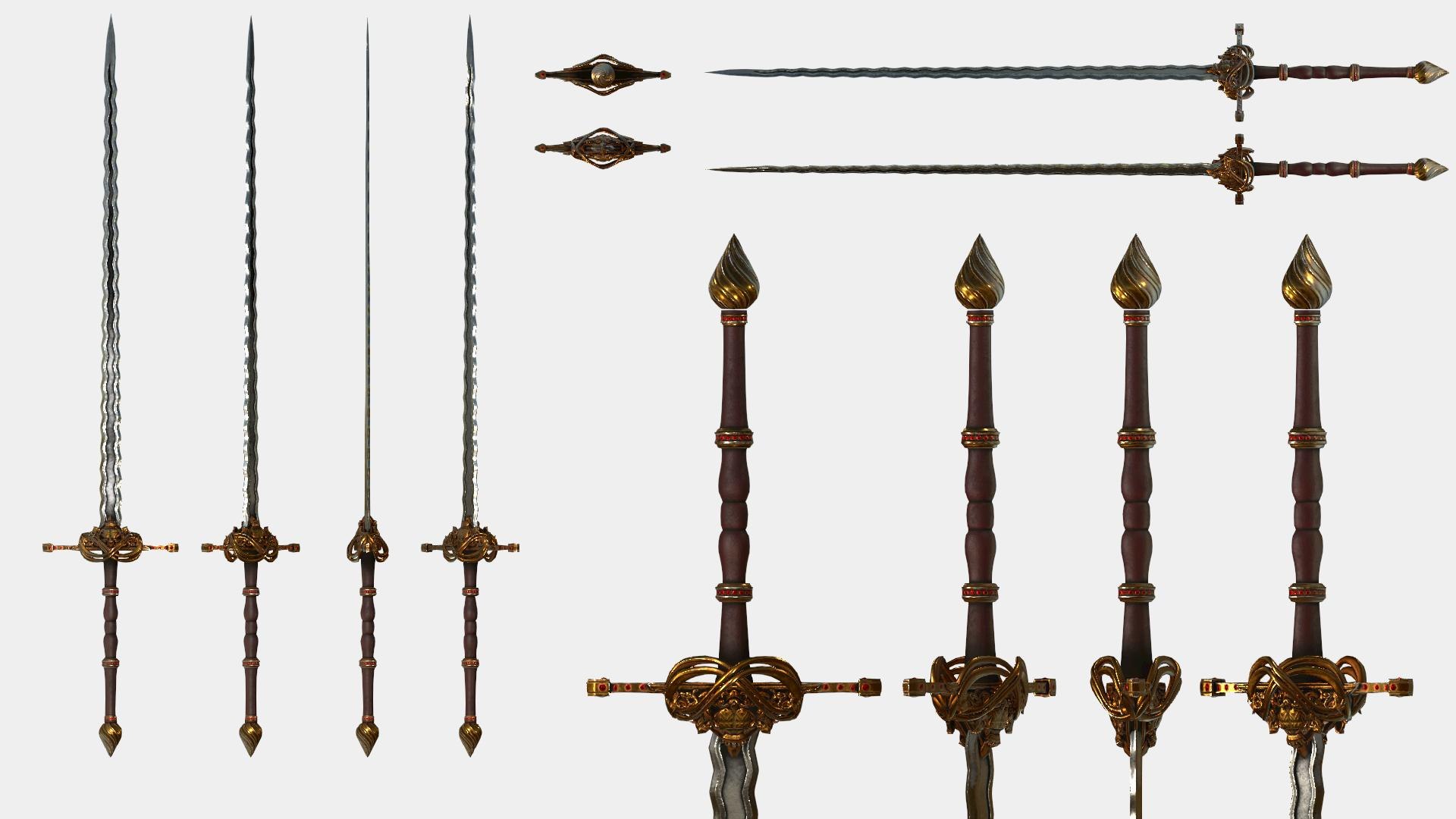 Fantasy Sword RPG Flammenschwert Flame Blade Wave Blade Flambard ...