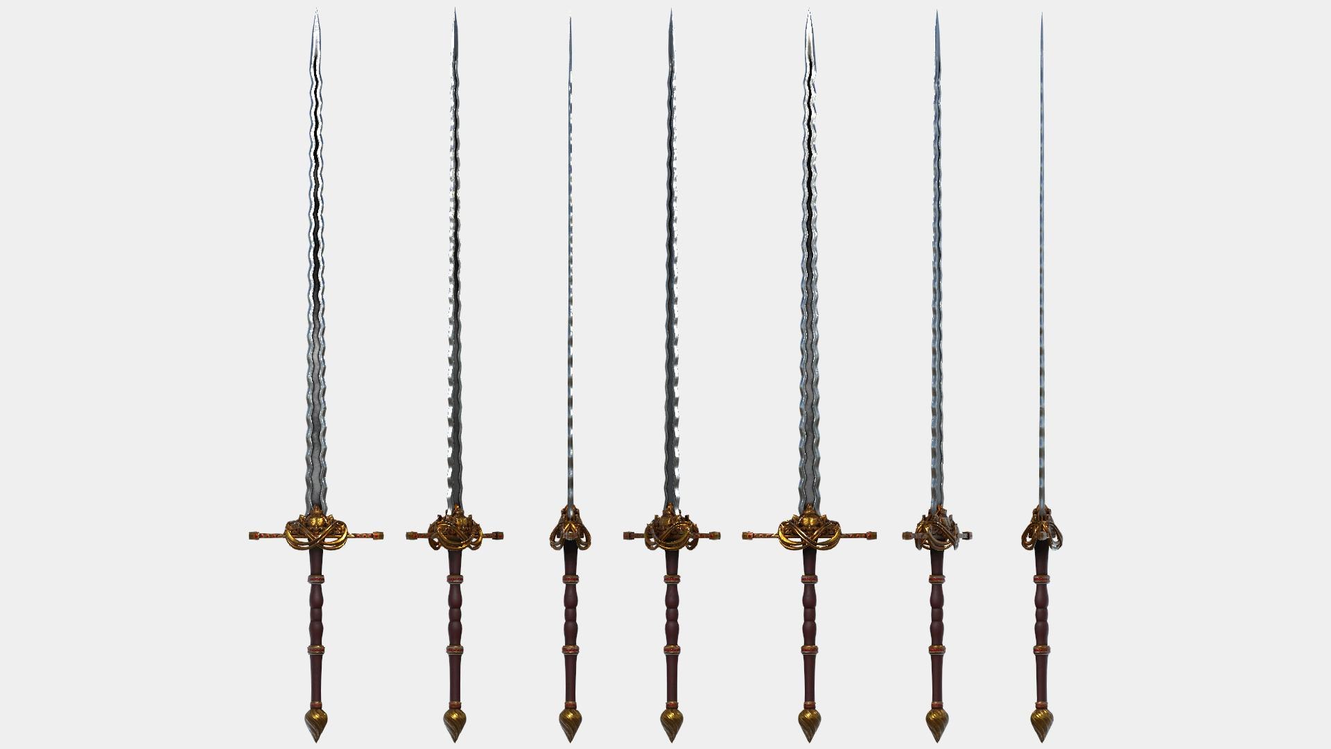 Fantasy Sword RPG Flammenschwert Flame Blade Wave Blade Flambard ...