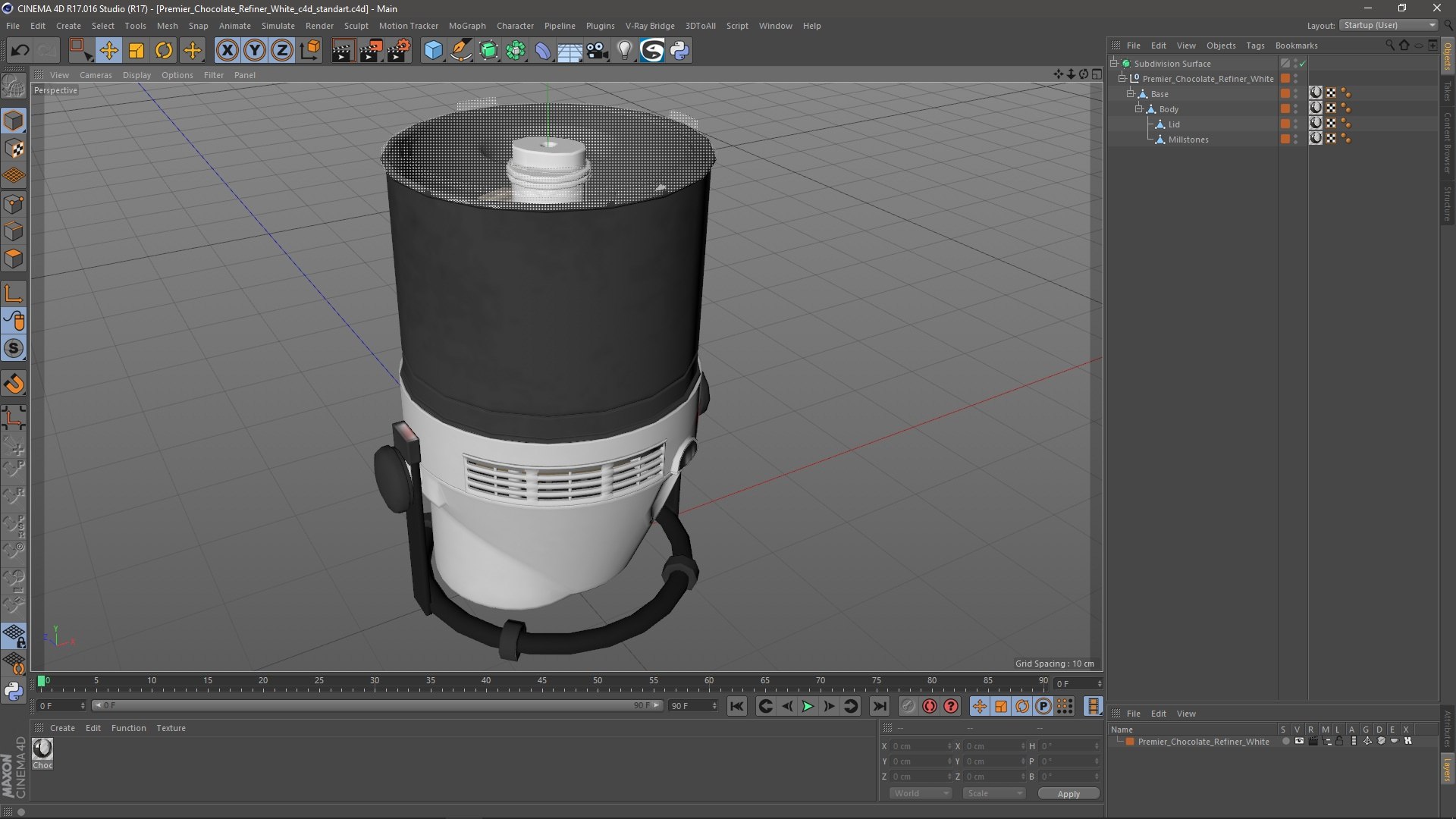 3D Premier Chocolate Refiner White Model - TurboSquid 2222858