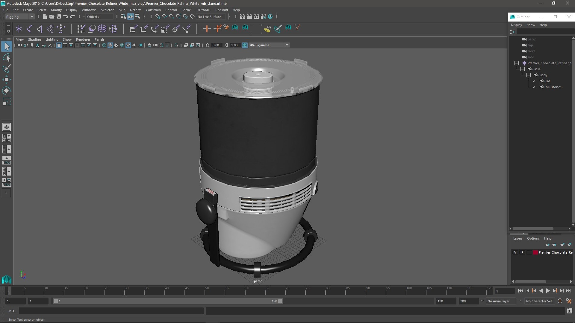 3D Premier Chocolate Refiner White Model - TurboSquid 2222858