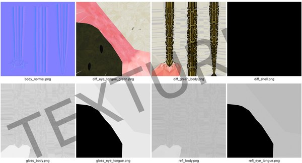 Green python snake rigged 3D - TurboSquid 1435510