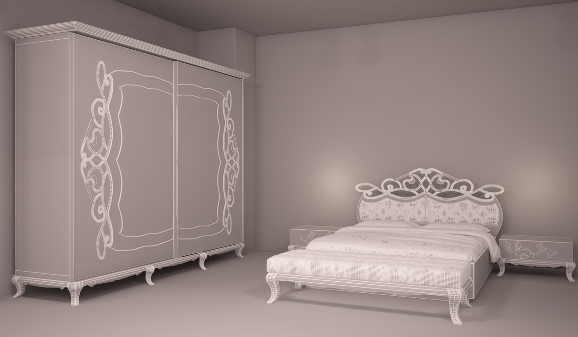 bedroom handmade furniture 3d model