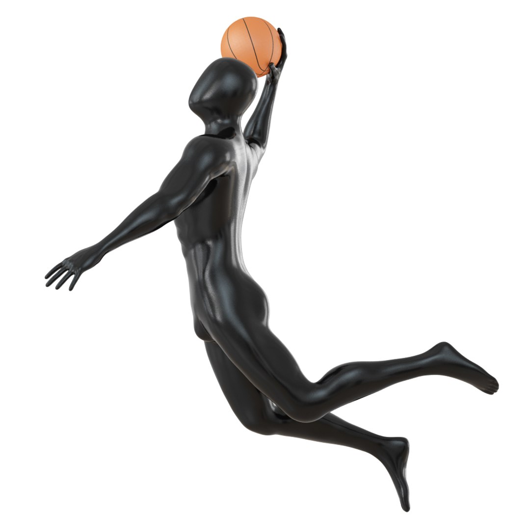 Black Mannequin Jumping Basketball 3D - TurboSquid 1712593