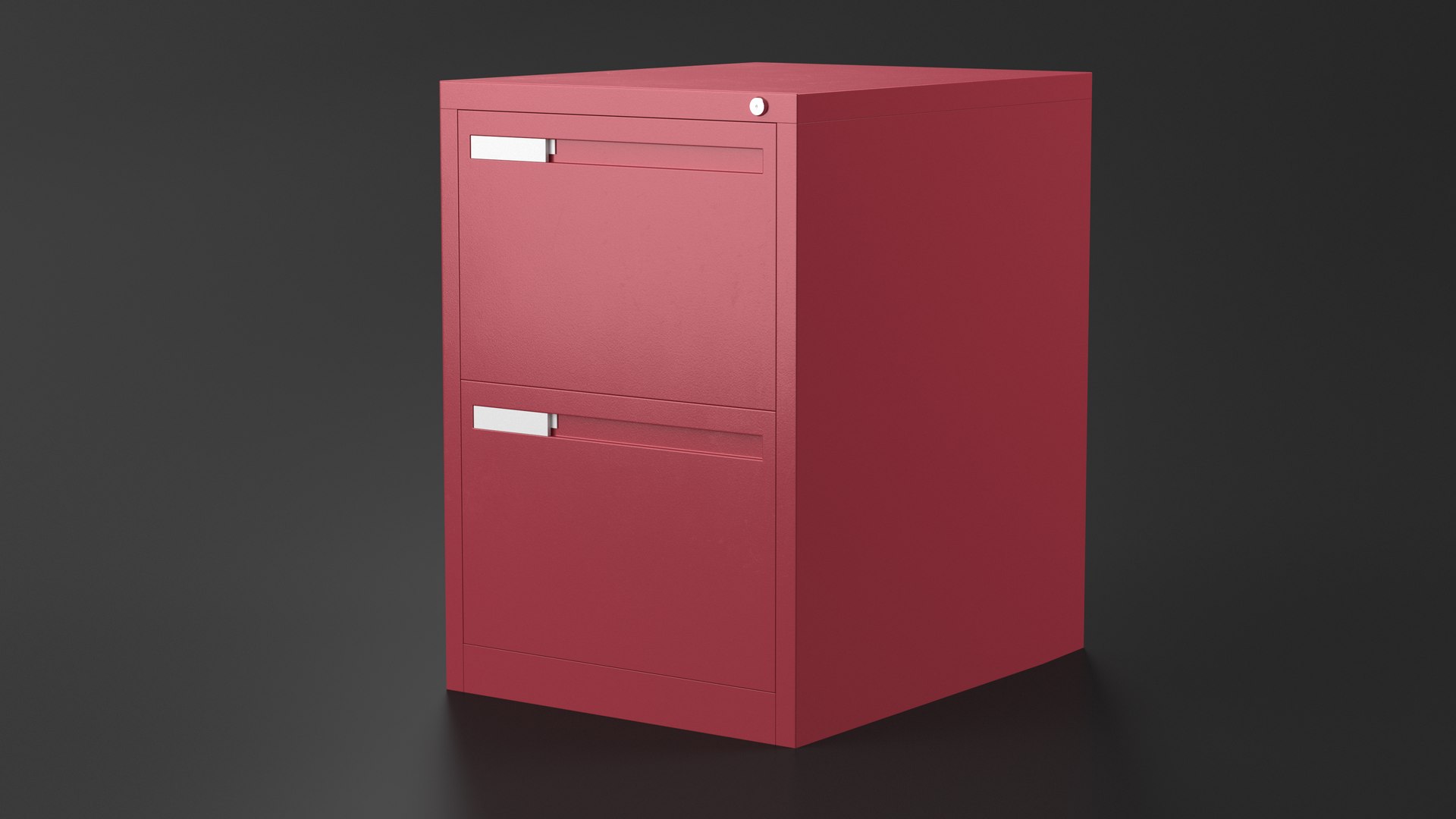 Filing Cabinet 2 Drawer Red 3D Model - TurboSquid 2223829