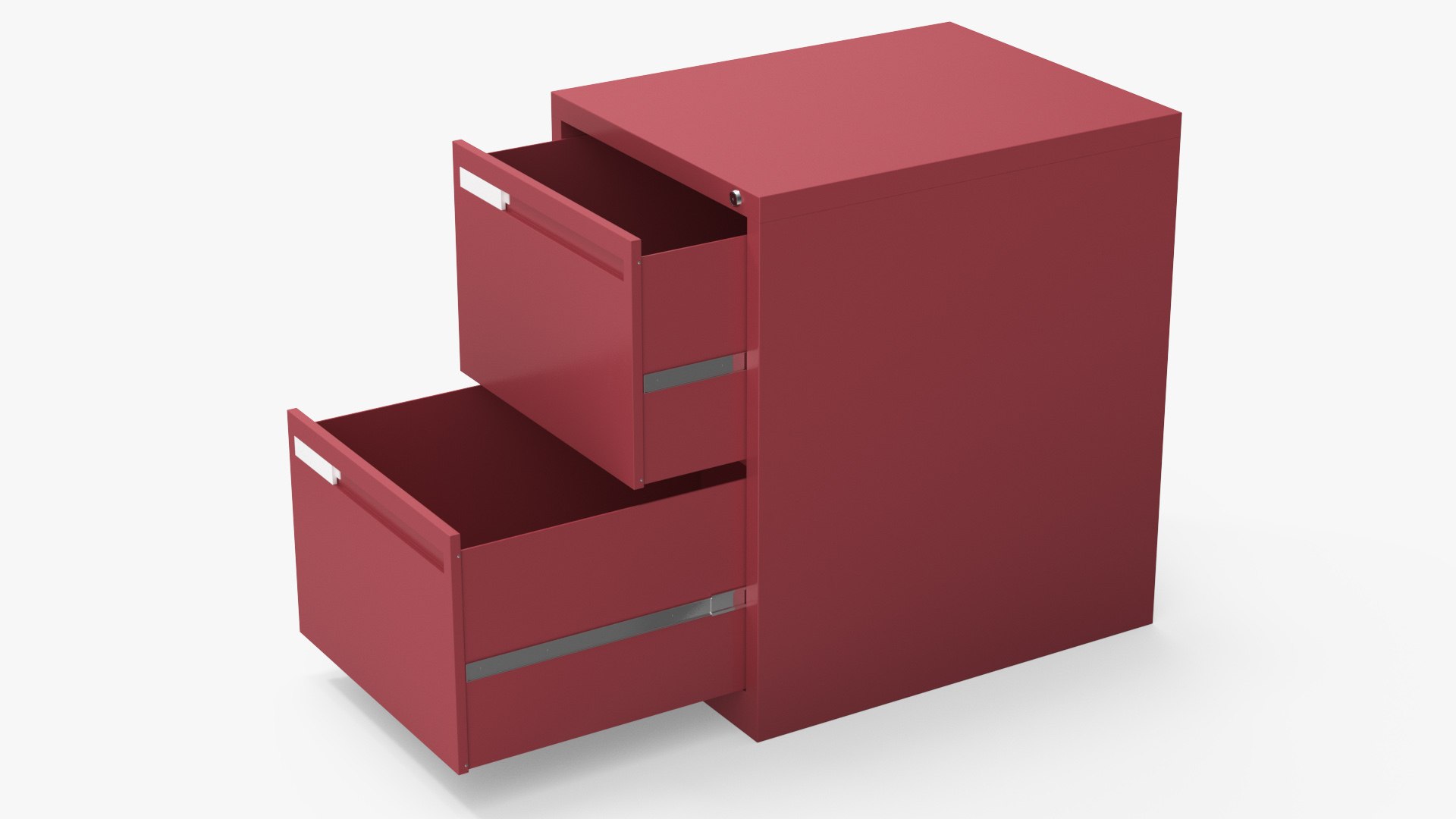 Filing Cabinet 2 Drawer Red 3D Model - TurboSquid 2223829