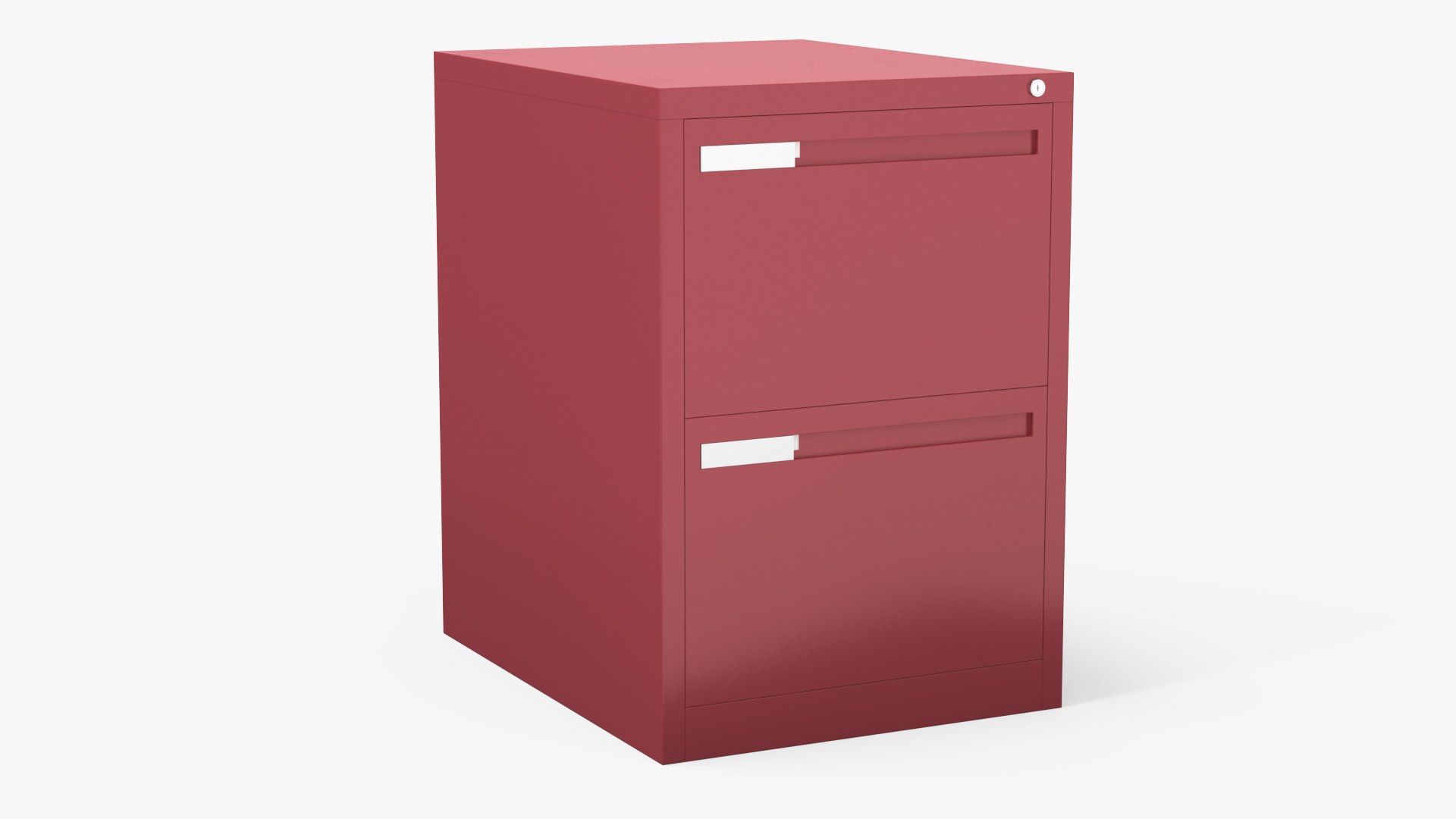 Filing Cabinet 2 Drawer Red 3D Model - TurboSquid 2223829
