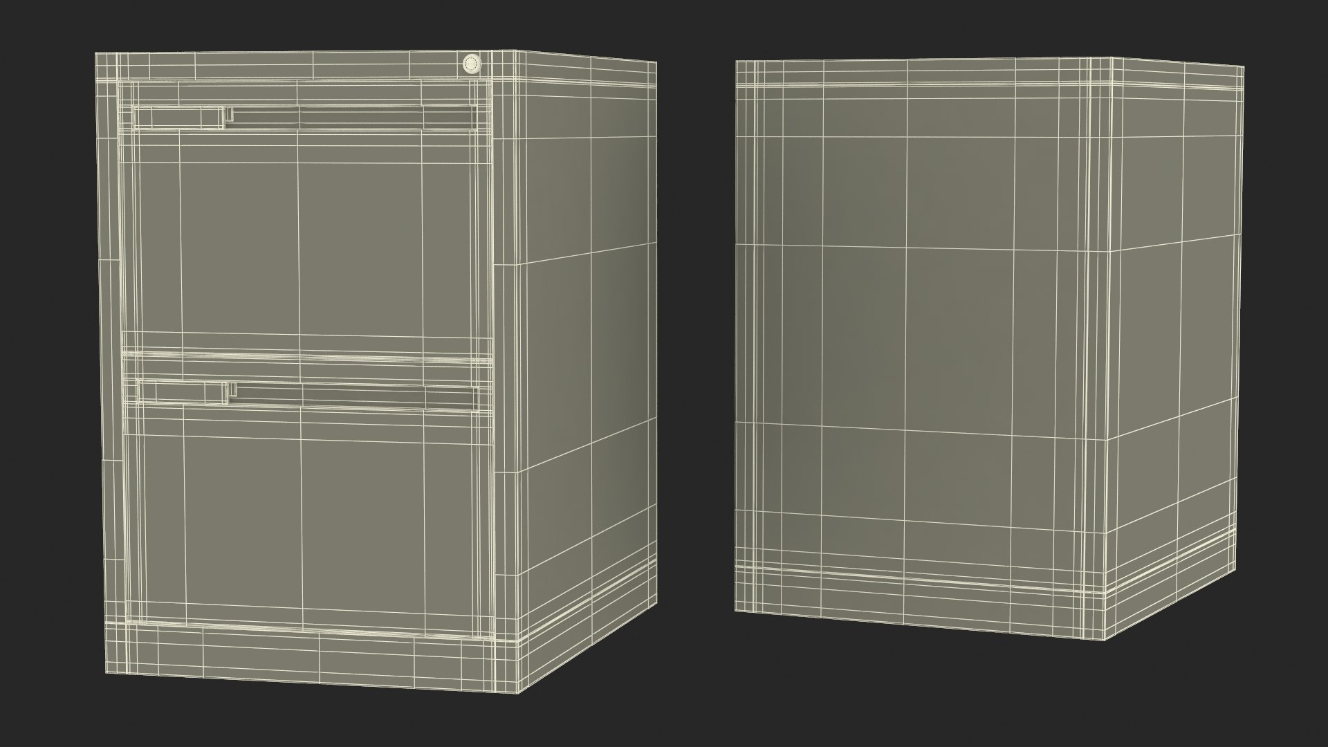 Filing Cabinet 2 Drawer Red 3D Model - TurboSquid 2223829