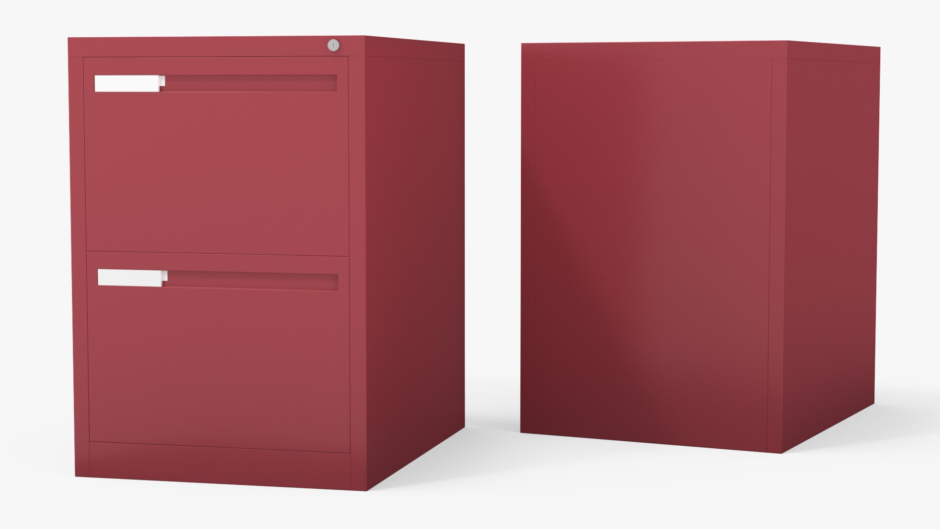 Filing Cabinet 2 Drawer Red 3D Model - TurboSquid 2223829