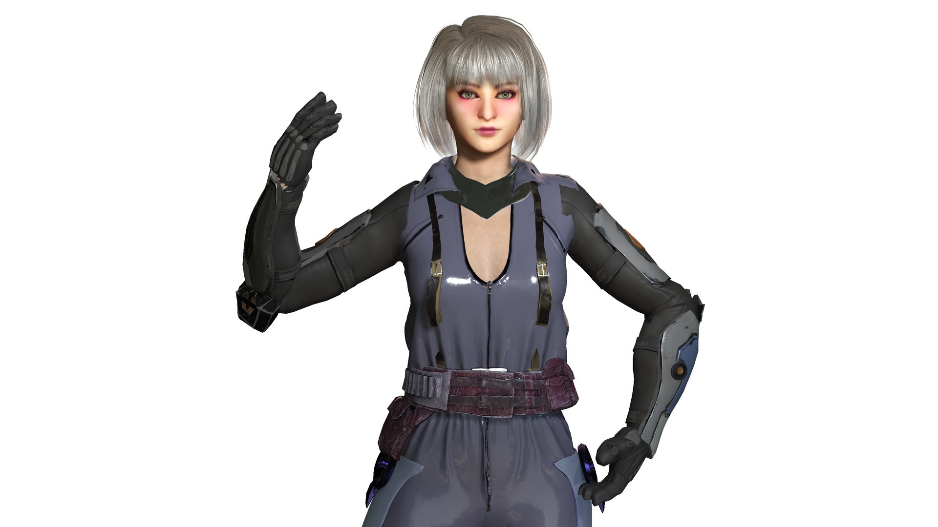 3D Cyborg Futuristic Girl 03 -Realistic Human Character Rigged 3D ...