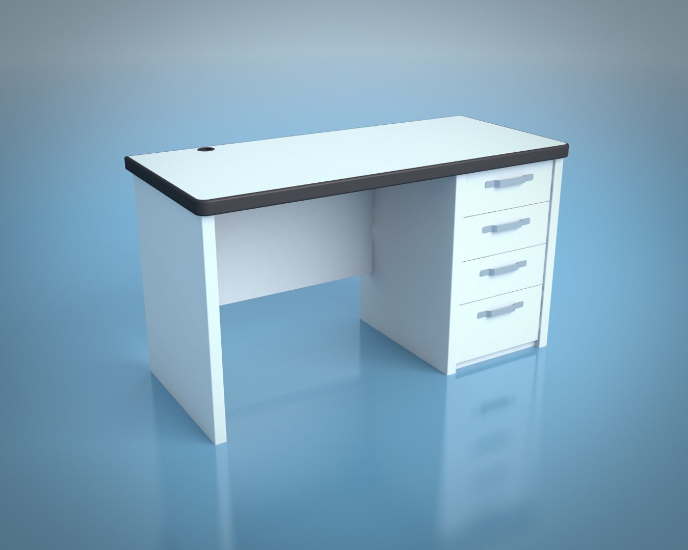 Desk Office 3d Obj