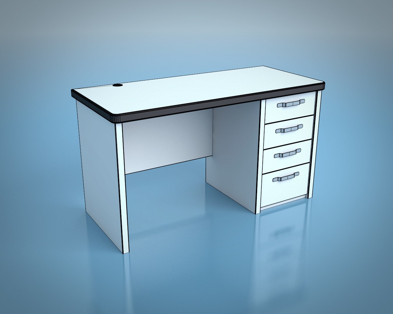 Desk Office 3d Obj