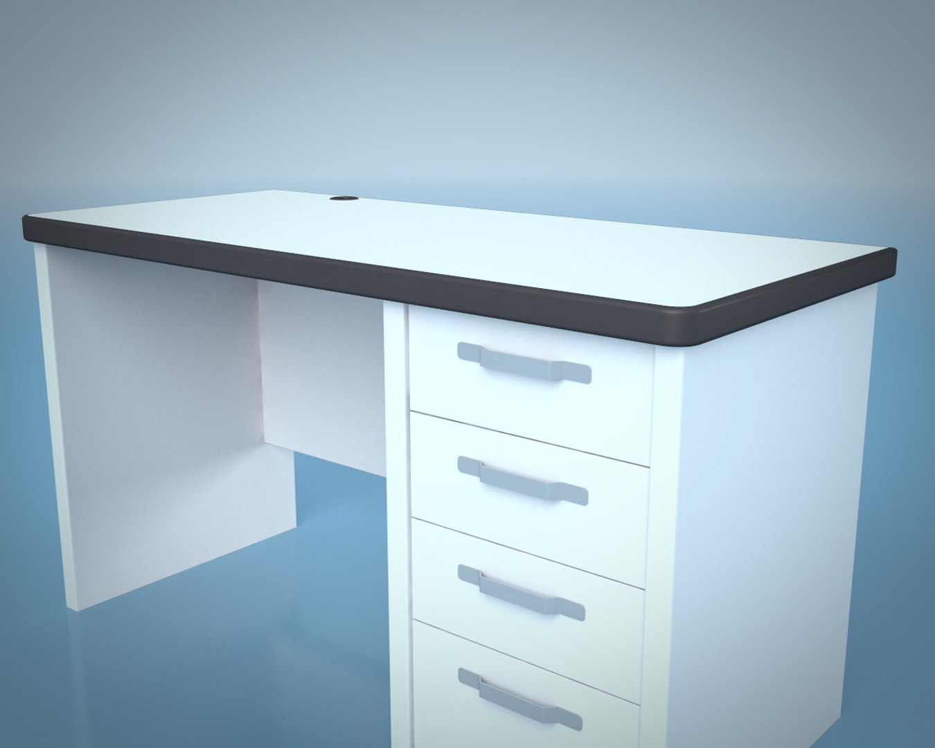 Desk Office 3d Obj