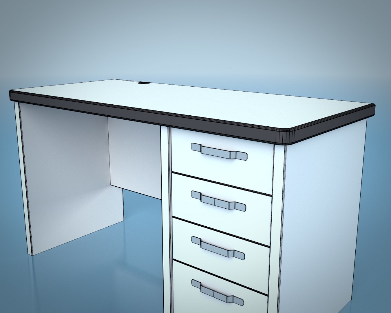 Desk Office 3d Obj