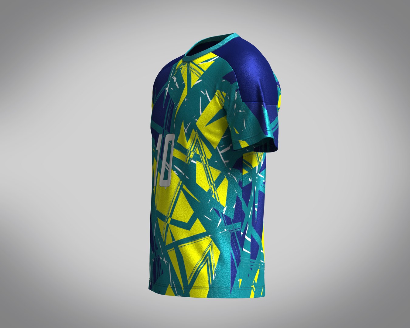 Soccer Neon Yellow With Multi Color Jersey Player-10 3D Model ...