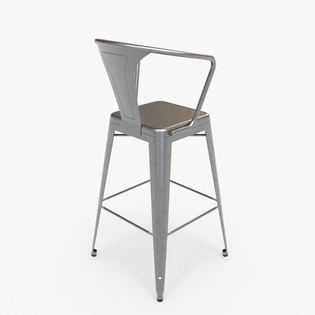3d Model Vintage Metal Bar Stool