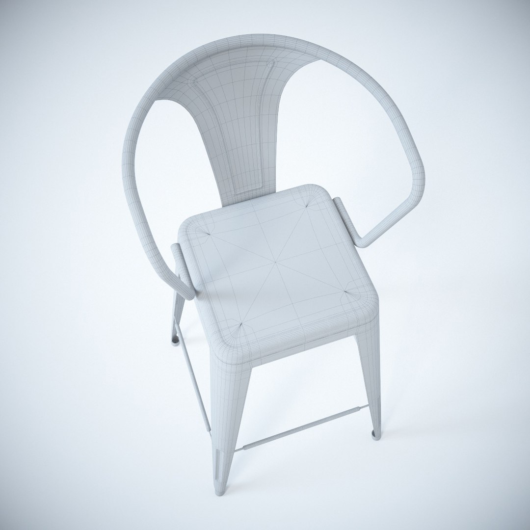 3d Model Vintage Metal Bar Stool