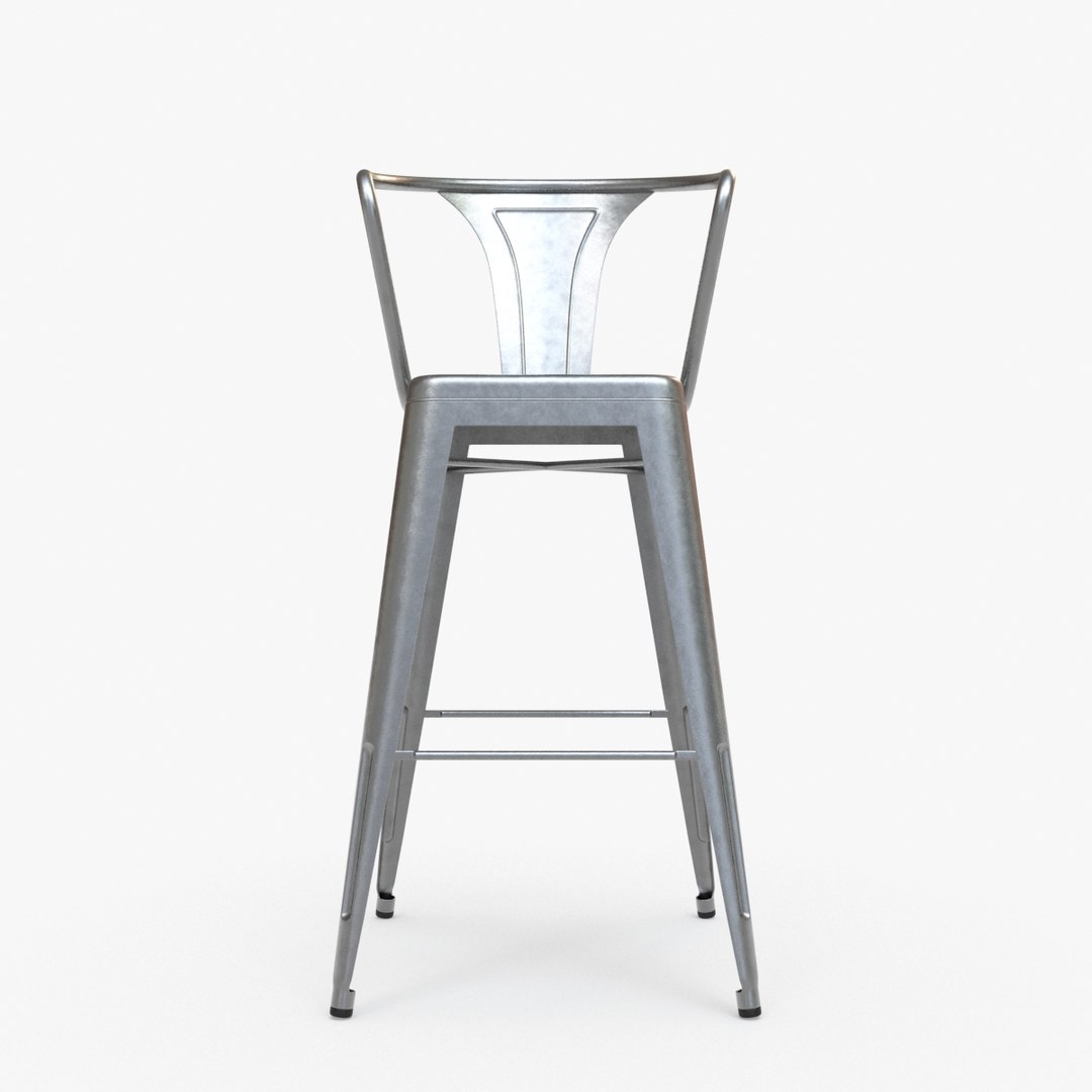 3d Model Vintage Metal Bar Stool
