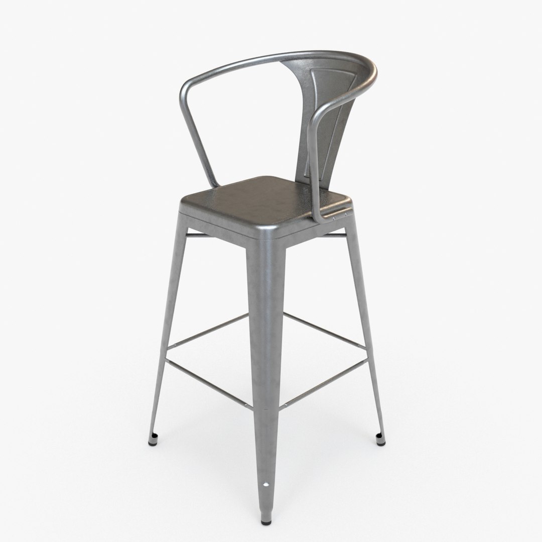 3d Model Vintage Metal Bar Stool