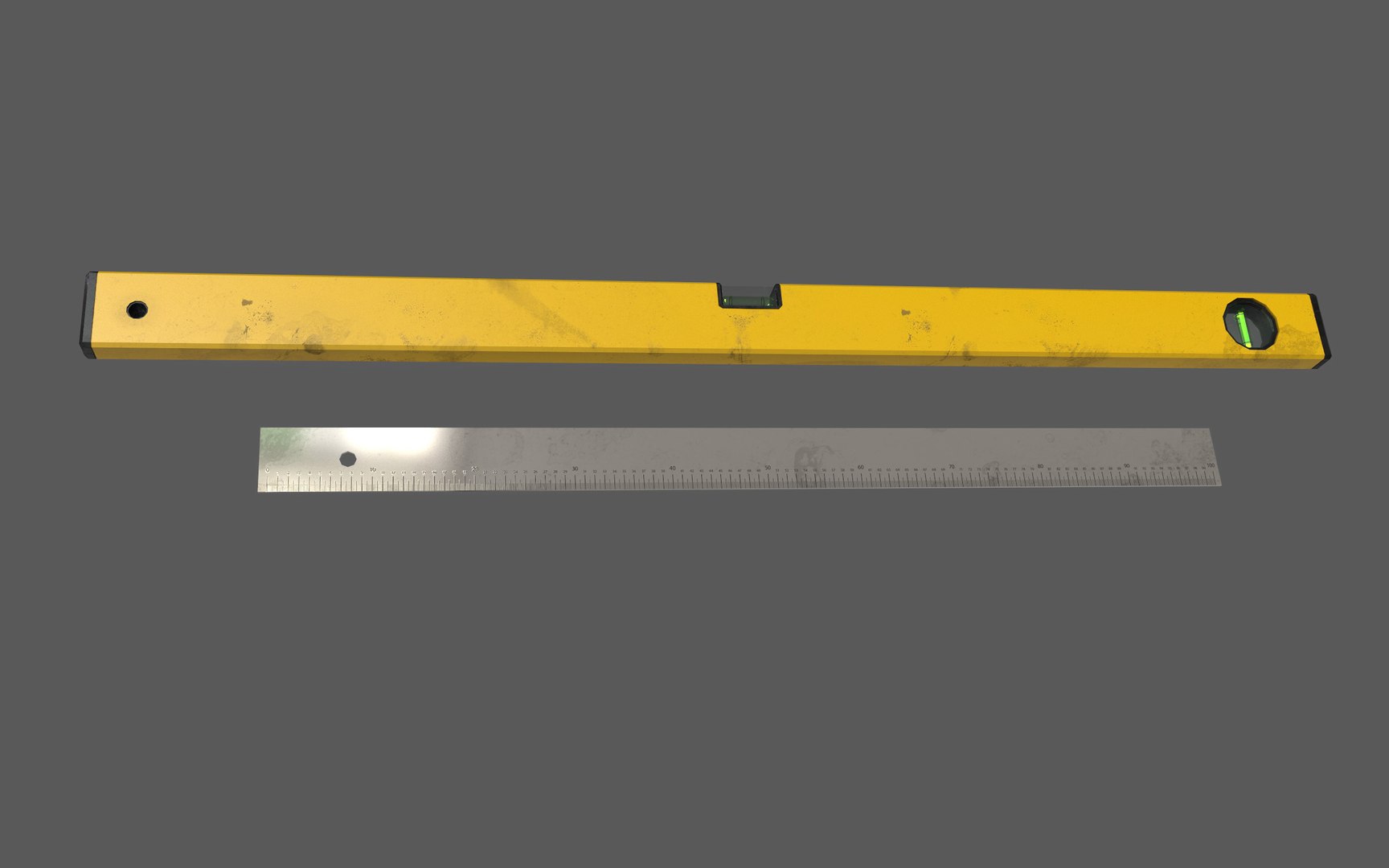 3D Spirit Level And Ruler Model - TurboSquid 1793462
