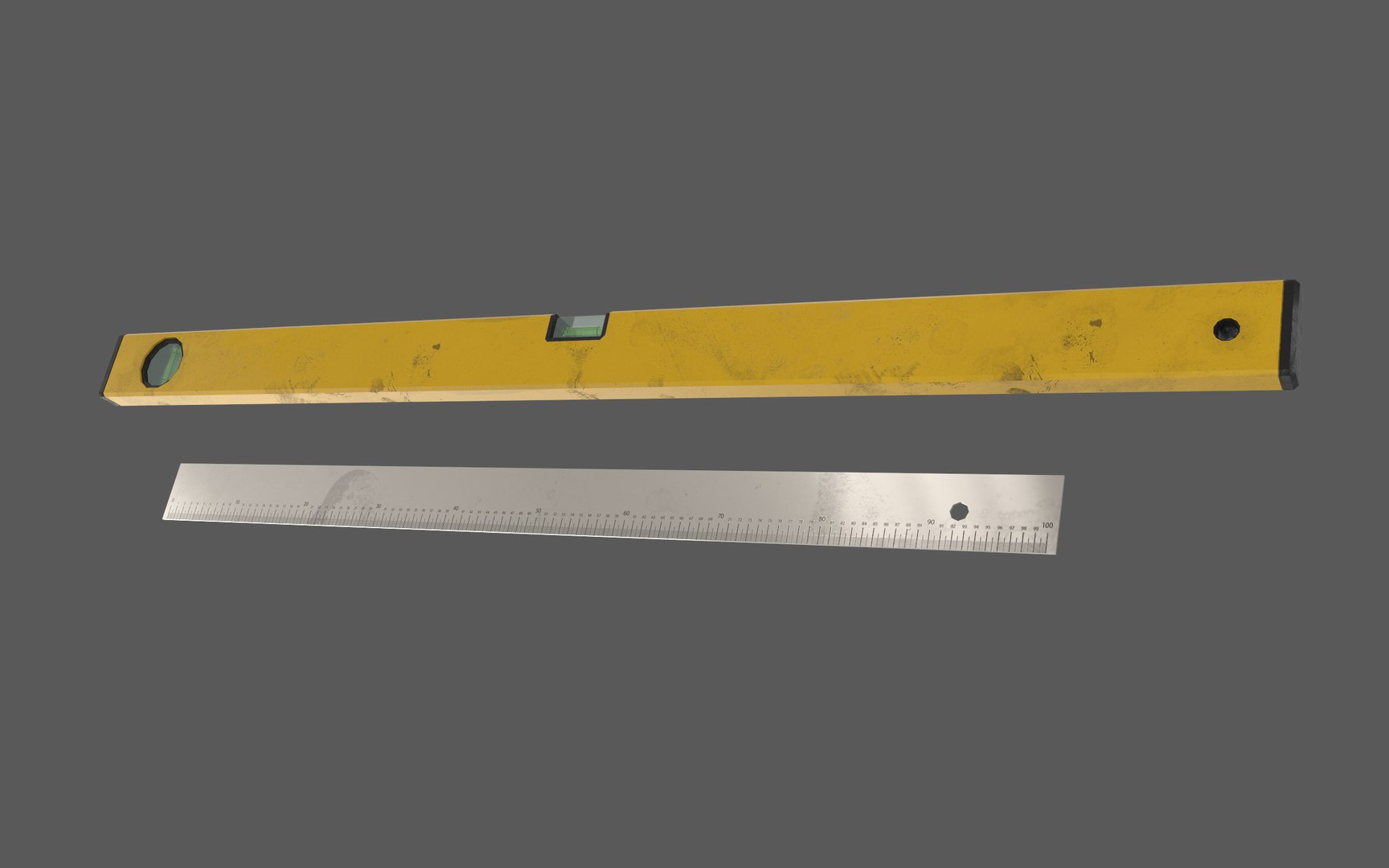 3D Spirit Level And Ruler Model - TurboSquid 1793462