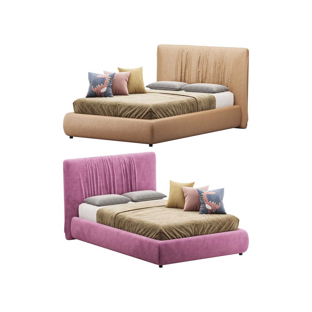 3D Single Bed 90x200 Lovely Big Red - TurboSquid 2332042