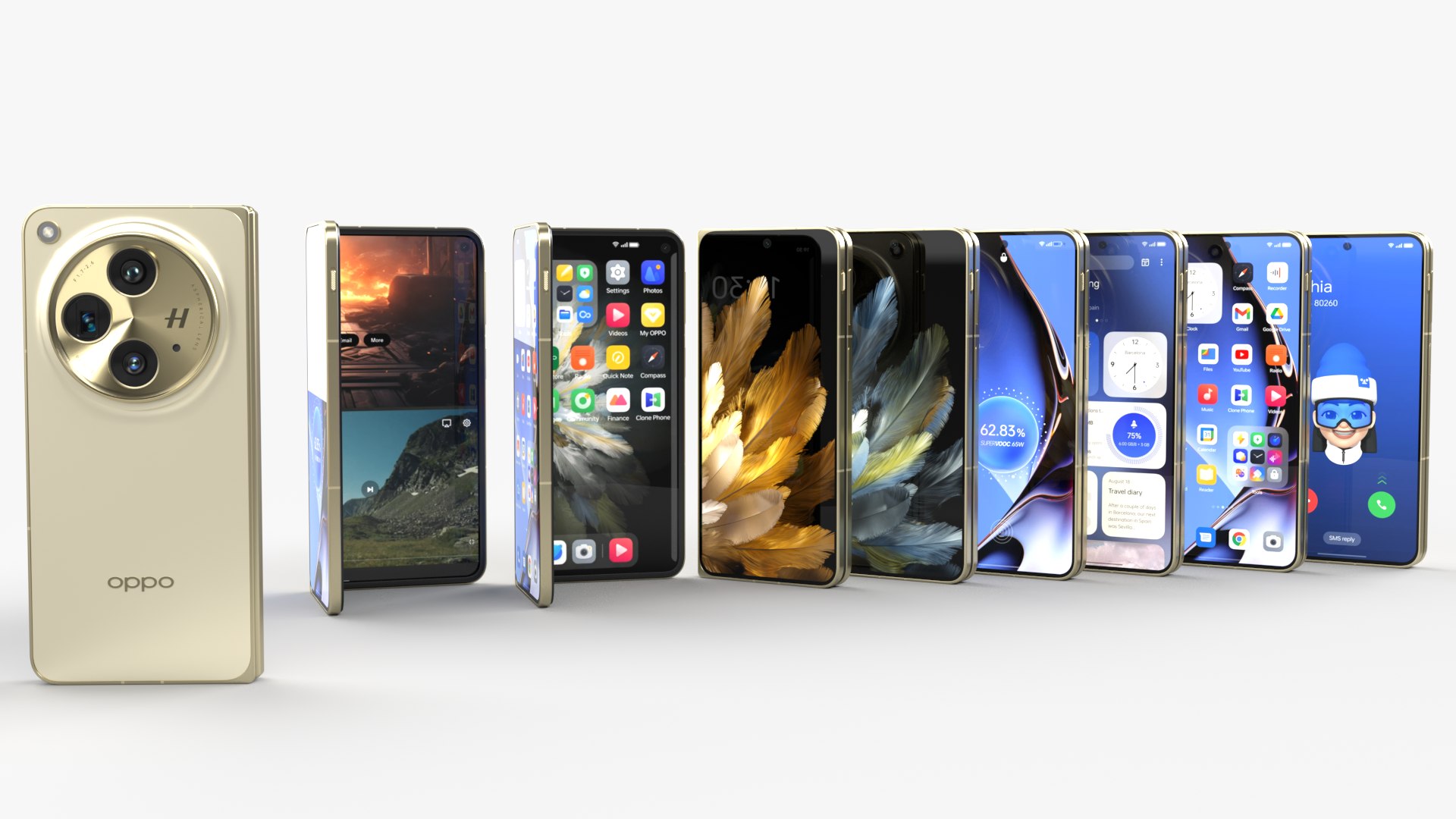 3D OPPO Find N3 All Colors Animated - TurboSquid 2147356