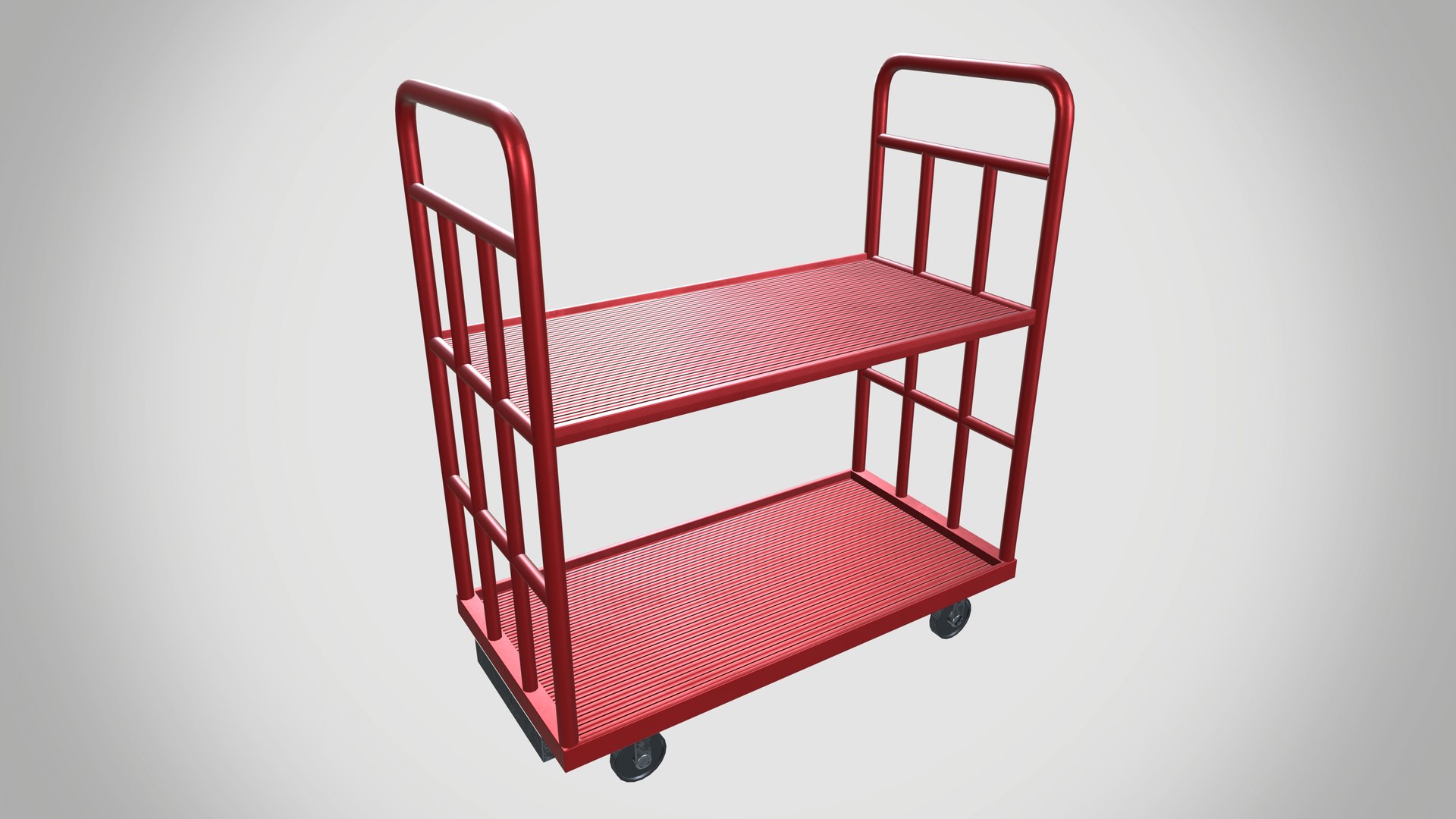 Red Luggage Trolley 3D Model - TurboSquid 2255637