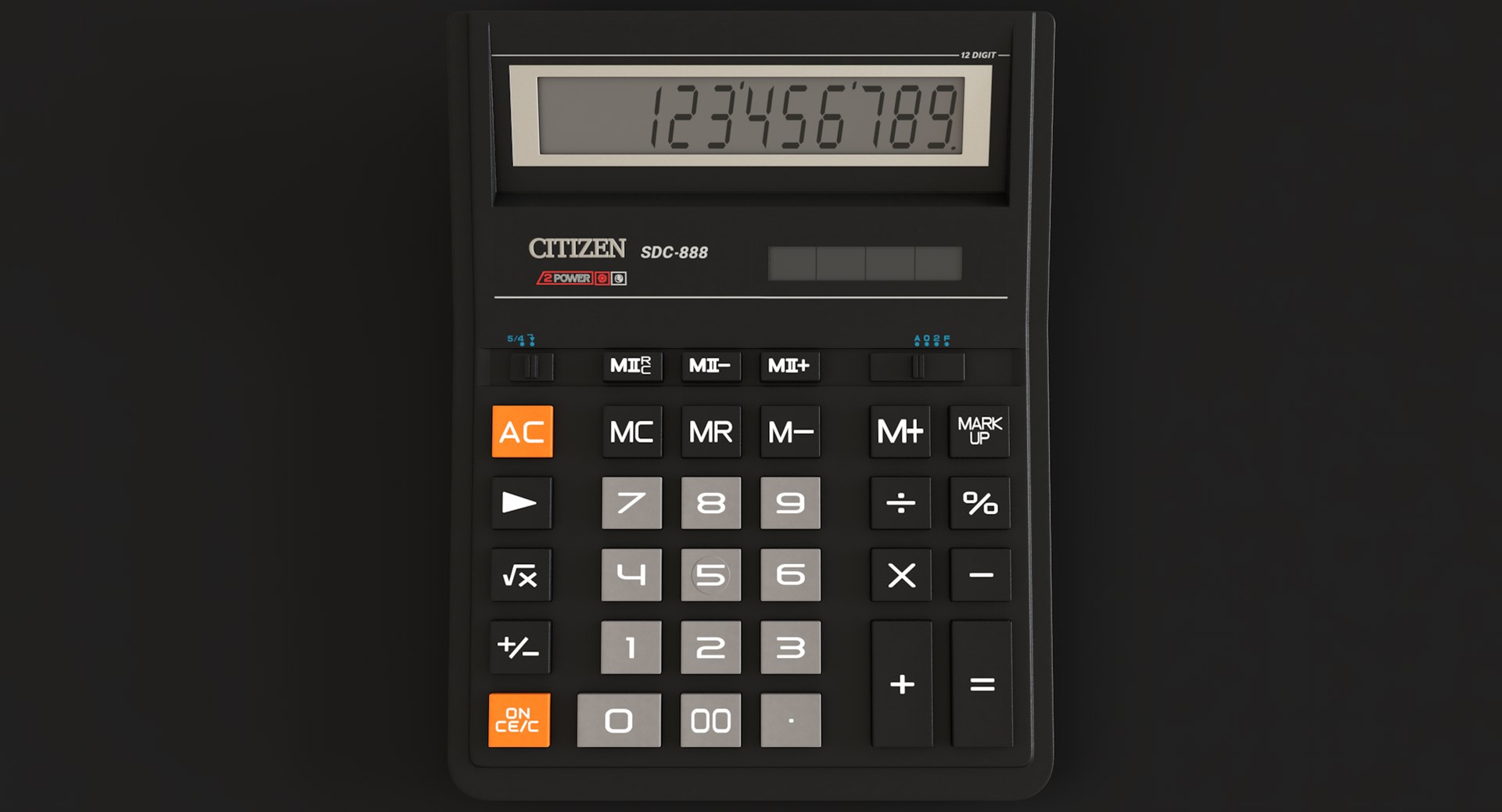 Realistic Citizen Calculator Sdc-888 3D Model - TurboSquid 1283586