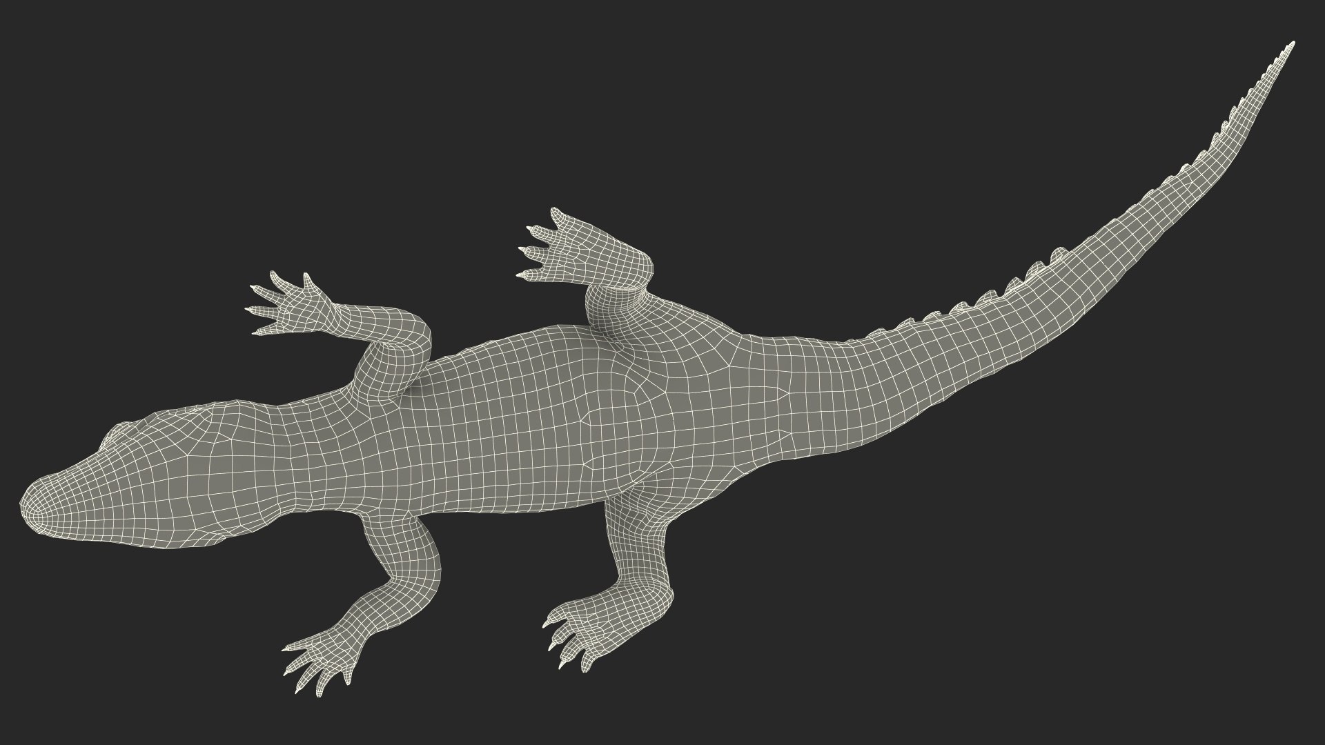 3D Black Caiman Baby Lying Model - TurboSquid 2214265