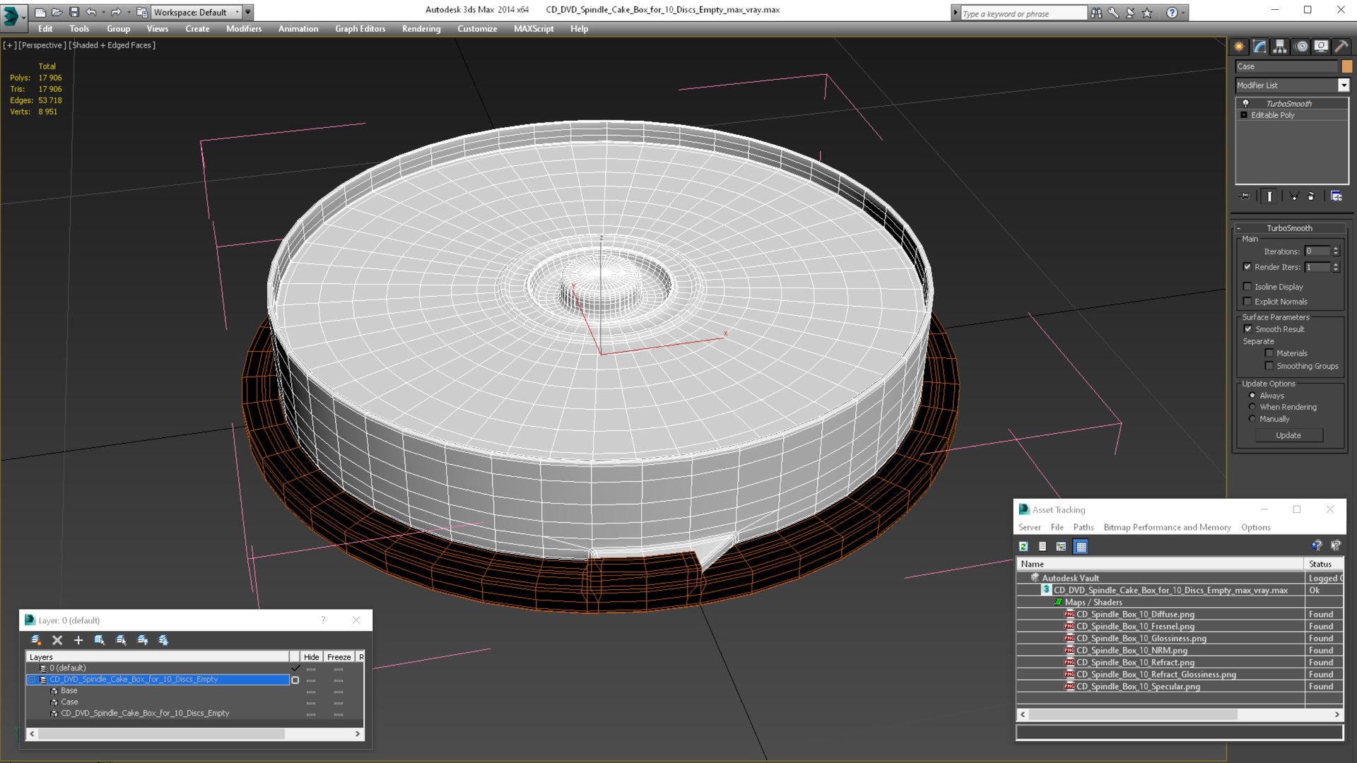 3D CD DVD Spindle Cake Box For 10 Discs Empty Model - TurboSquid 1830068