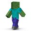 Minecraft Zombie Rigged 3d Model