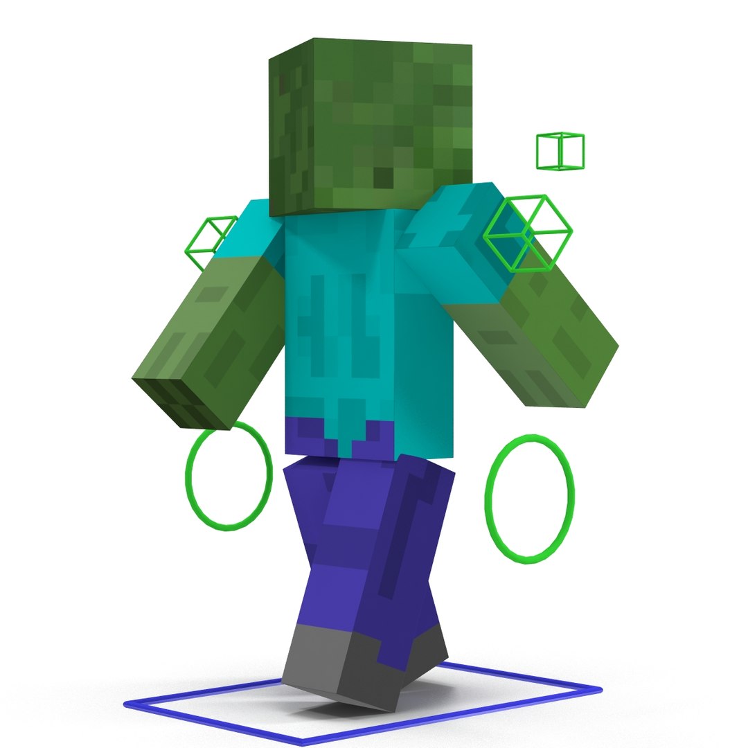 Minecraft Zombie Rigged 3d Model