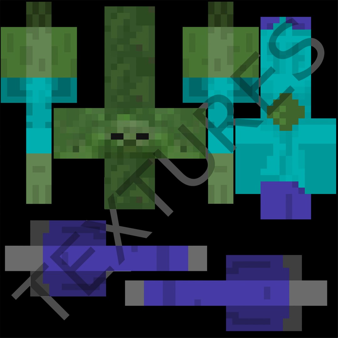 Minecraft Zombie Rigged 3d Model