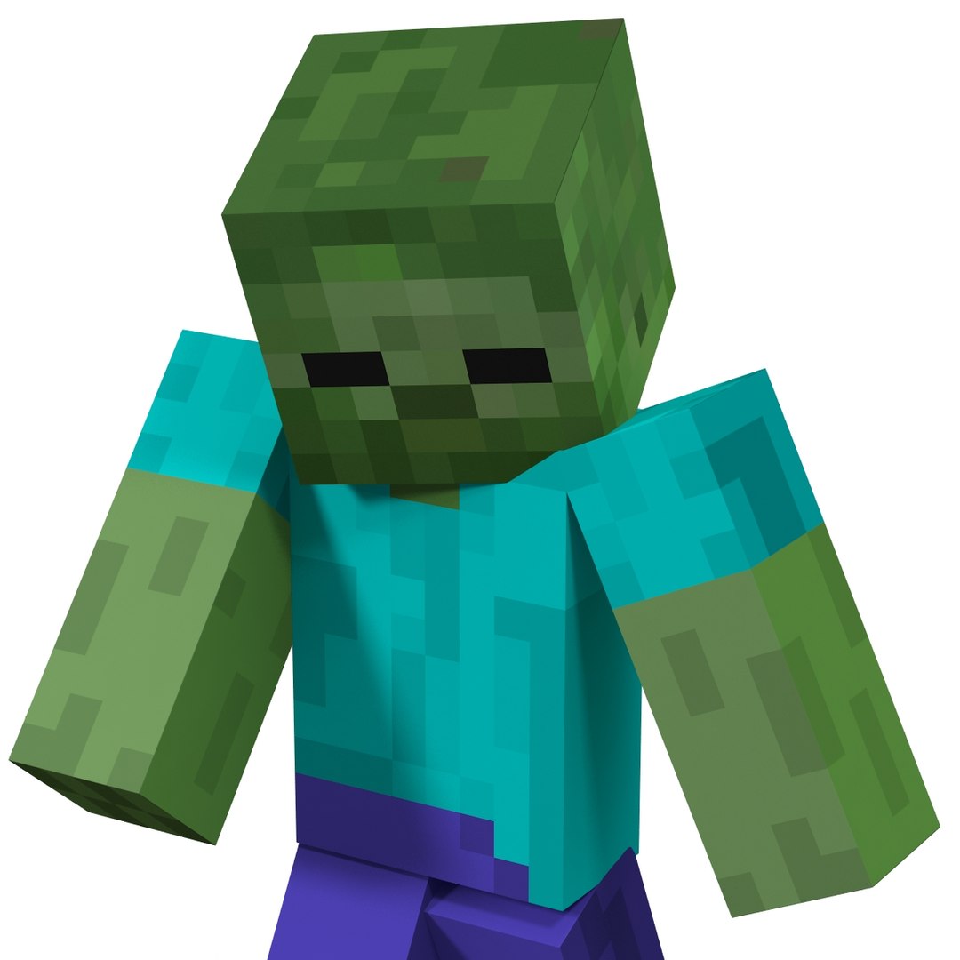Minecraft Zombie Rigged 3d Model