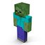Minecraft Zombie Rigged 3d Model